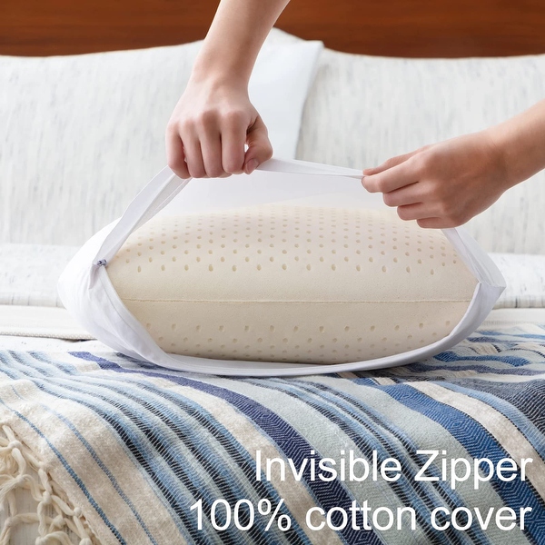 100 Talalay Latex Pillow Natural Latex Sleeping Bed Pillow Luxury Soft King Size Pillow for Side Back and Stomach Sleepers Bed Bath Beyond 40040514